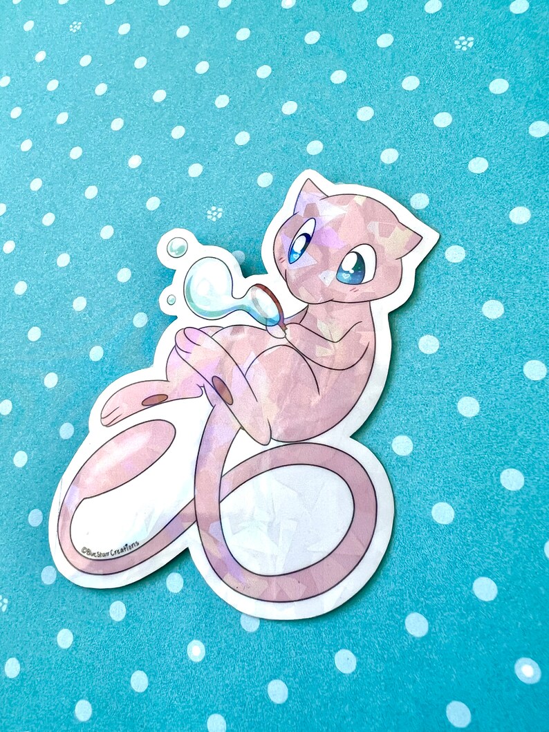 Mew Holo Sticker - Etsy