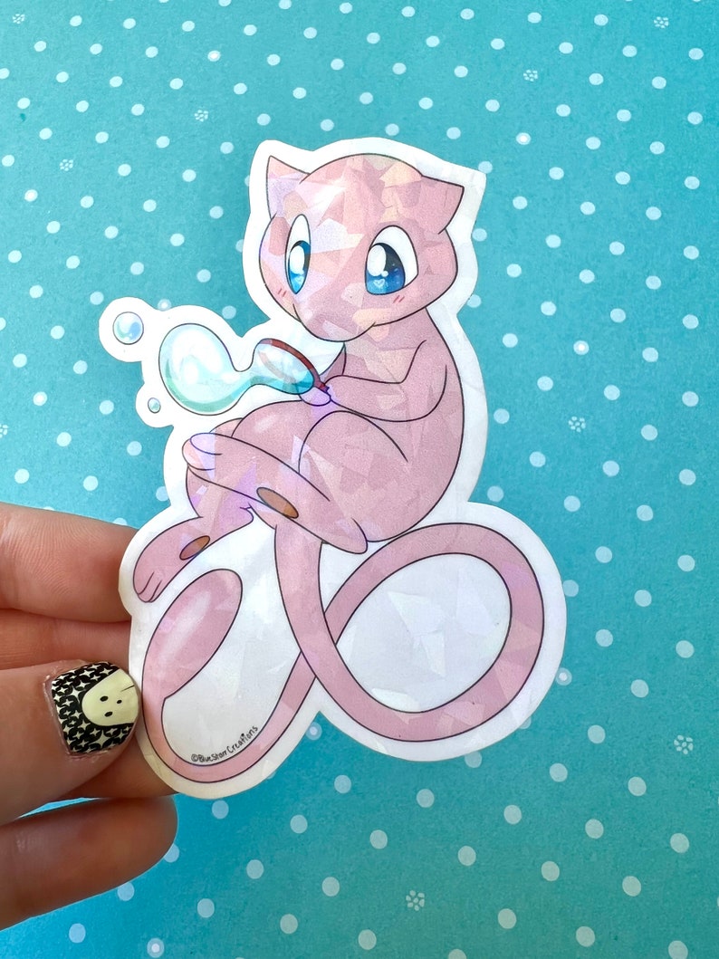 Mew Holo Sticker - Etsy
