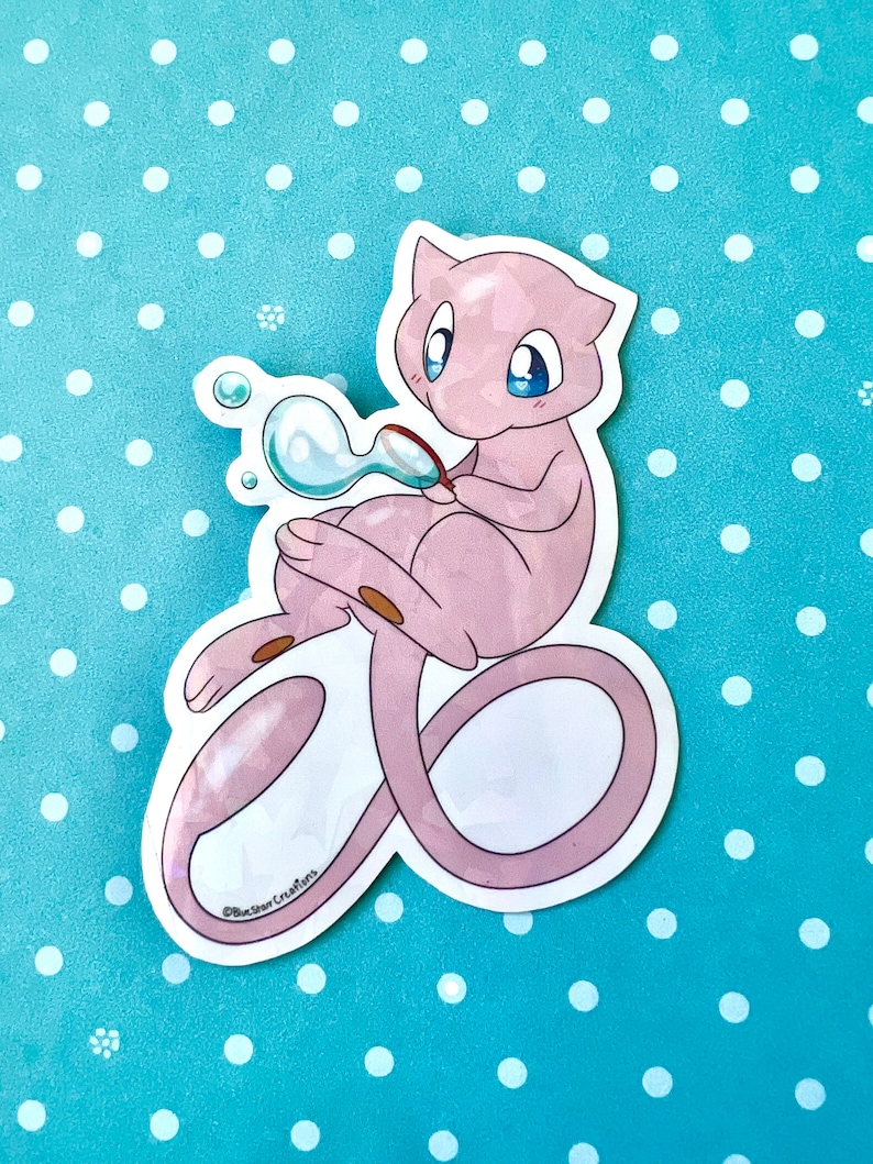 Mew Holo Sticker - Etsy