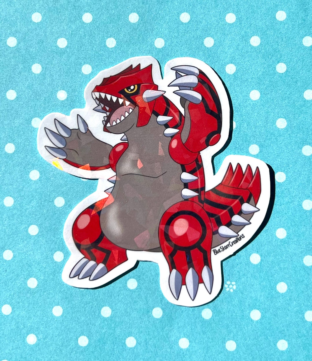 Holographic Groudon Sticker - Etsy