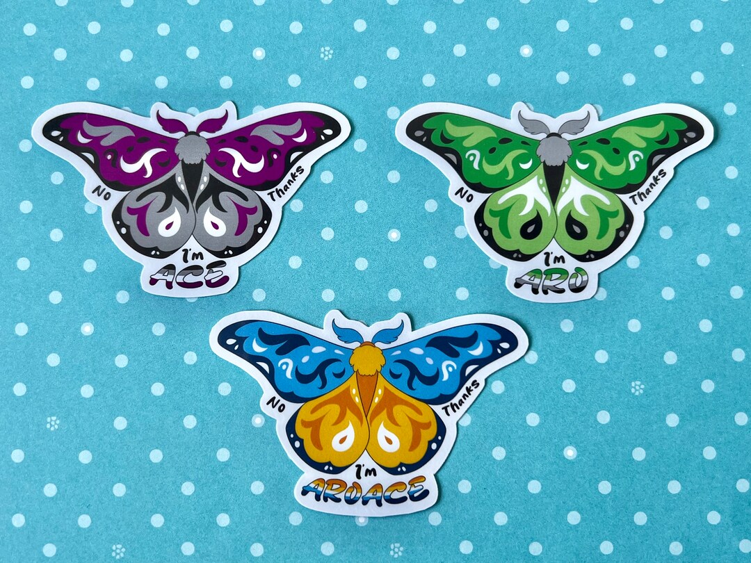 Ace/aro/aroace Moth Stickers - Etsy