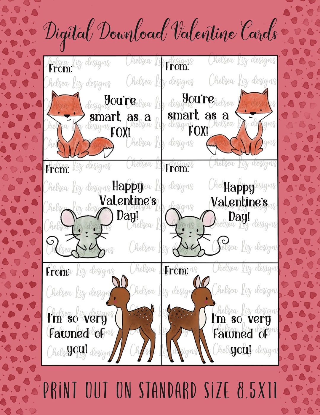 Forest Pun Animal Valentines | Valentine's Day Cards | Classroom ...
