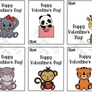 Digital Download Valentine Cards | Wild Animal Valentines Day Cards ...