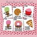 Digital Download Valentine Cards | Food Valentines Day Cards | INSTANT ...