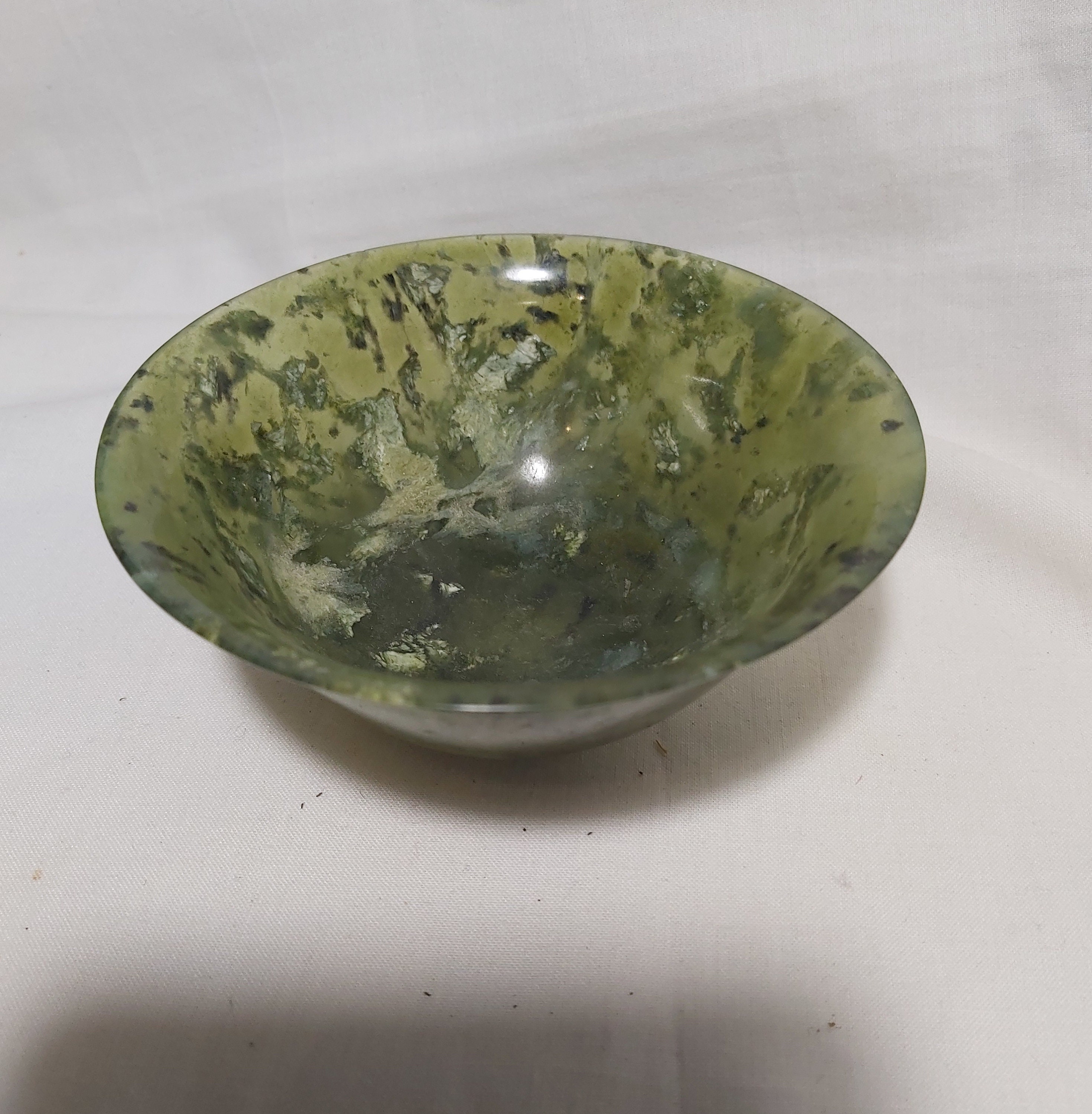 Vintage Chinese Spinach Jade Carved Bowl Dia10cm With Good Condition - Etsy
