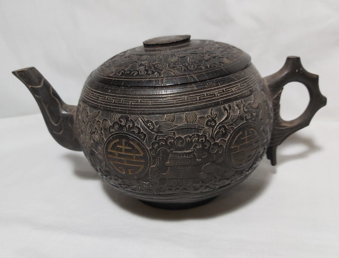 Antique 19TH Century A Chinese Carved Coconut Shell Teapot L20cm - Etsy