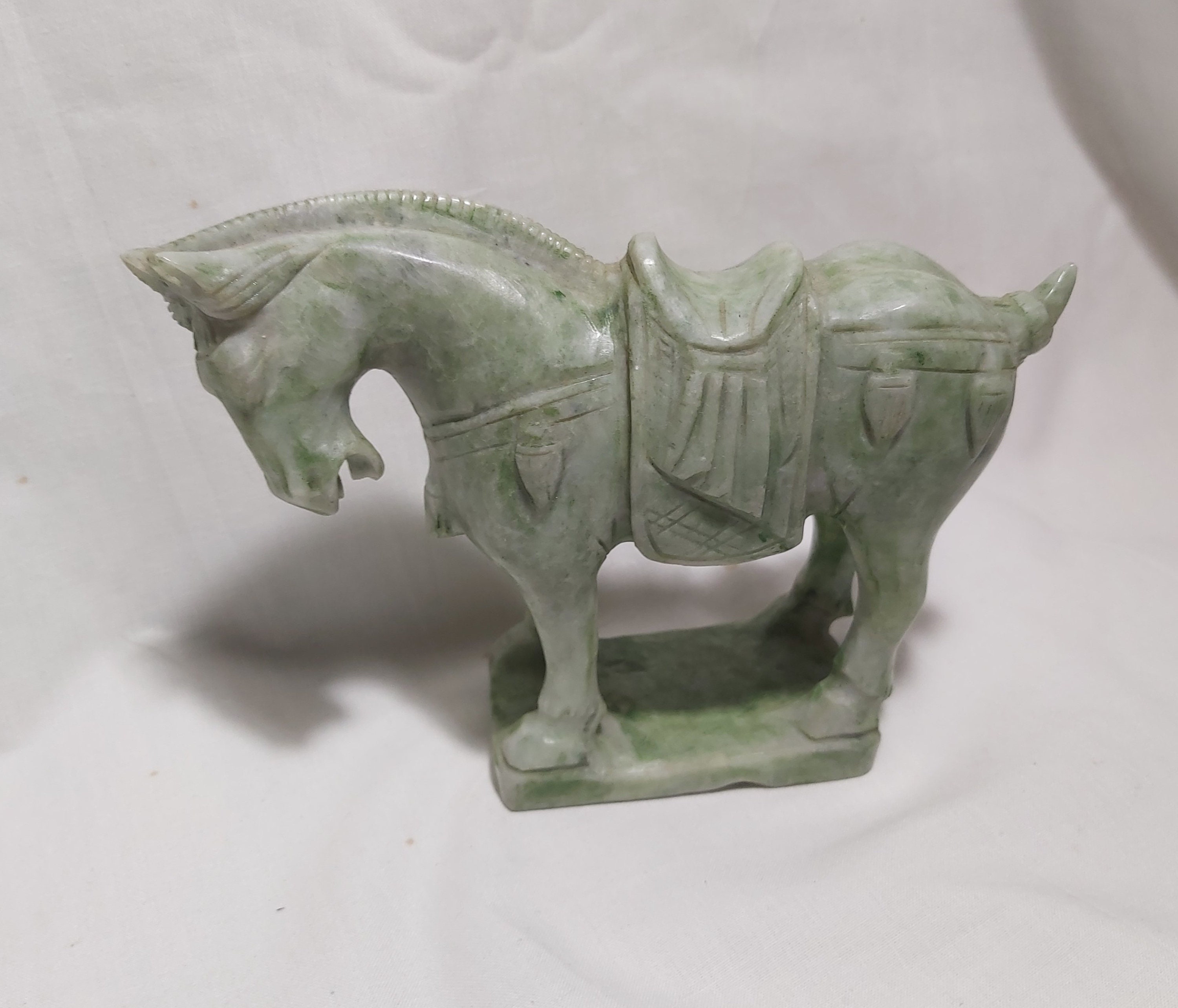 Chinese Carved Solid Jade Tang Saddled Horse Figurine L15 - Etsy