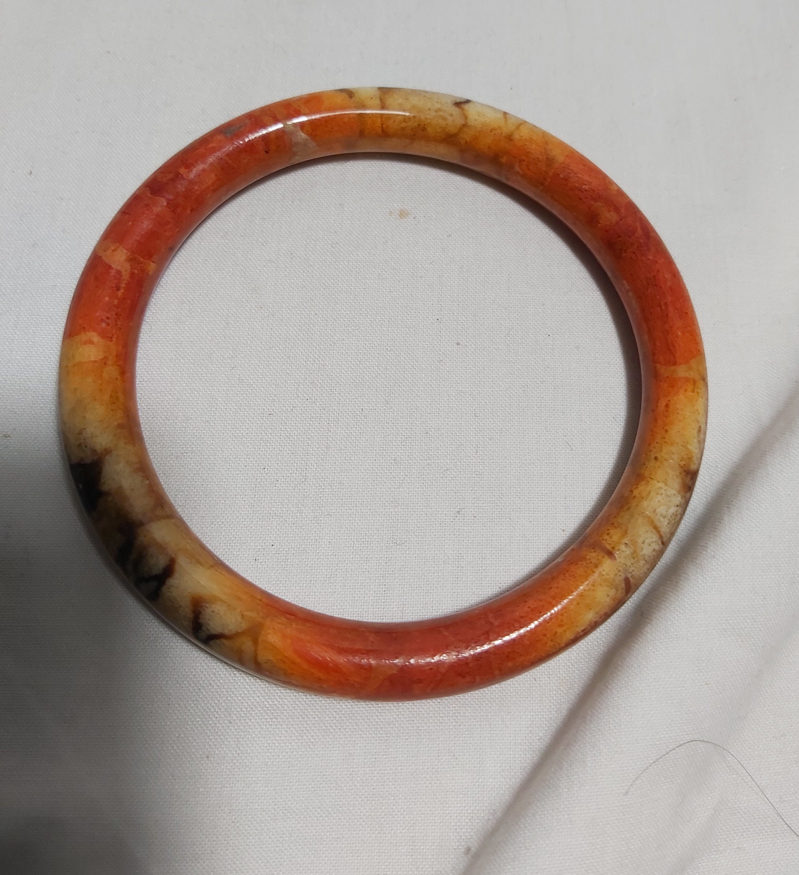Vintage Apple Red Coral Bangle Bracelet 1970's W10mm Dia6.8cm W31g - Etsy