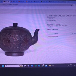 Antique 19TH Century A Chinese Carved Coconut Shell Teapot L20cm - Etsy