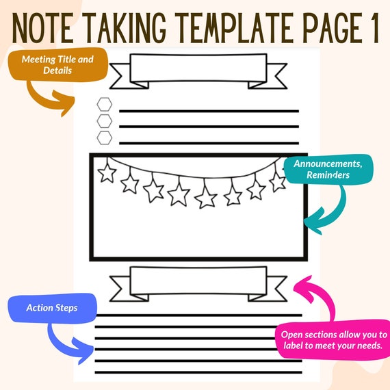 Planner Notes Template Printable Digital Download PDF | Etsy