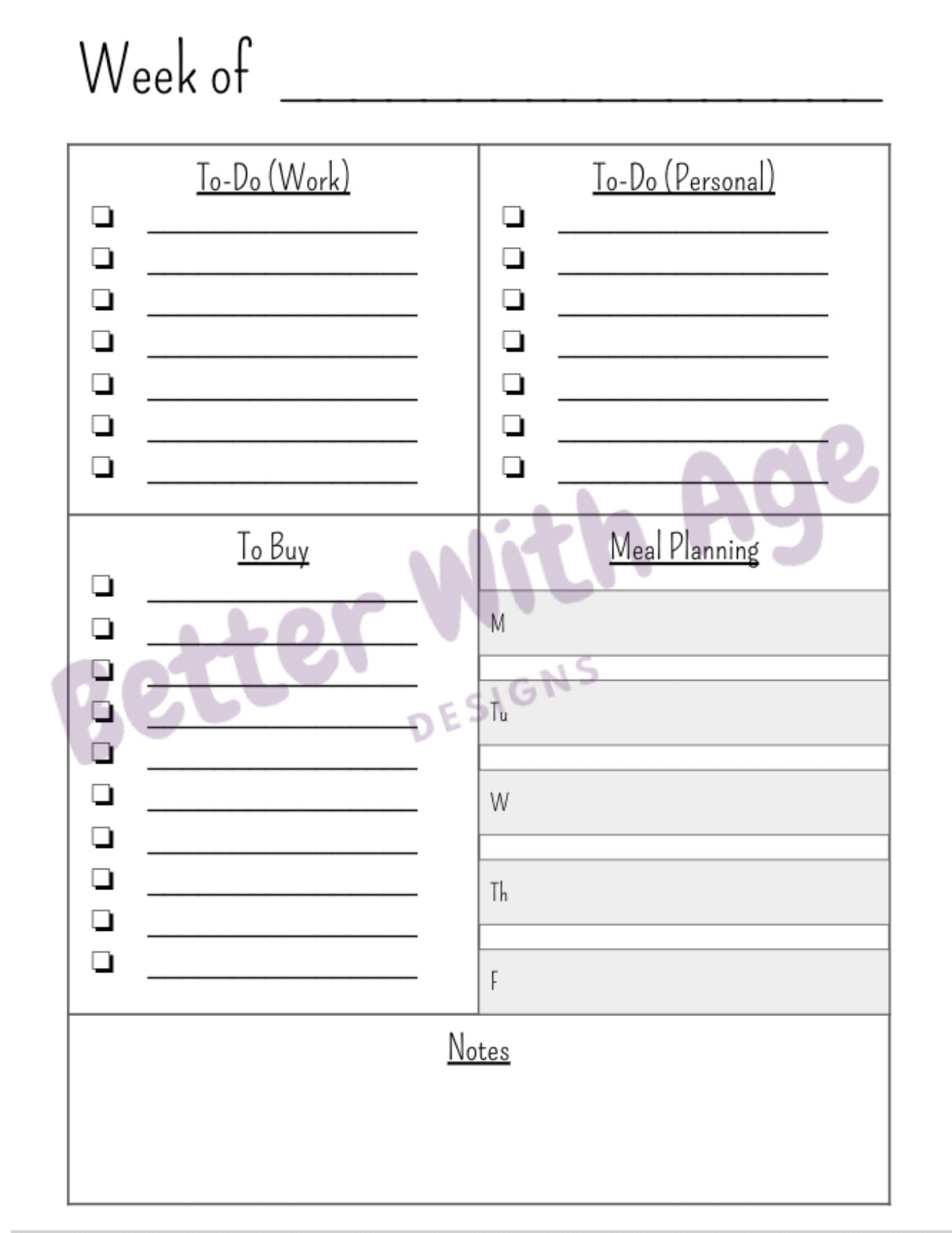 Weekly, Planner, Dashboard, Printable, Download, PDF - Etsy