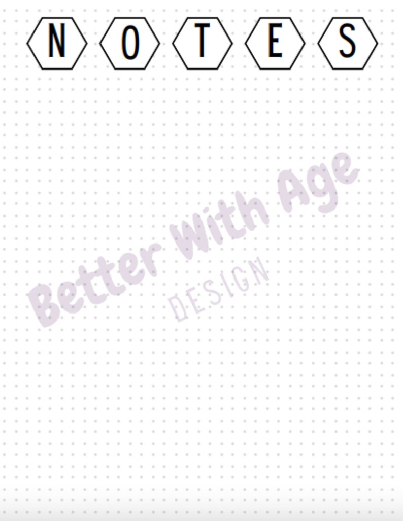 Planner Notes Template Printable Digital Download PDF | Etsy