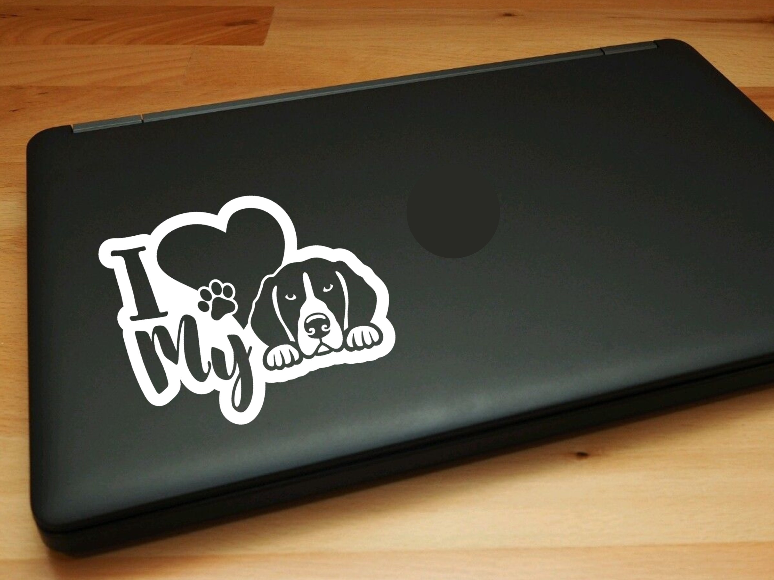 I Love My Beagle Car Decal, I Love My Beagle Bumper Sticker, Beagle ...
