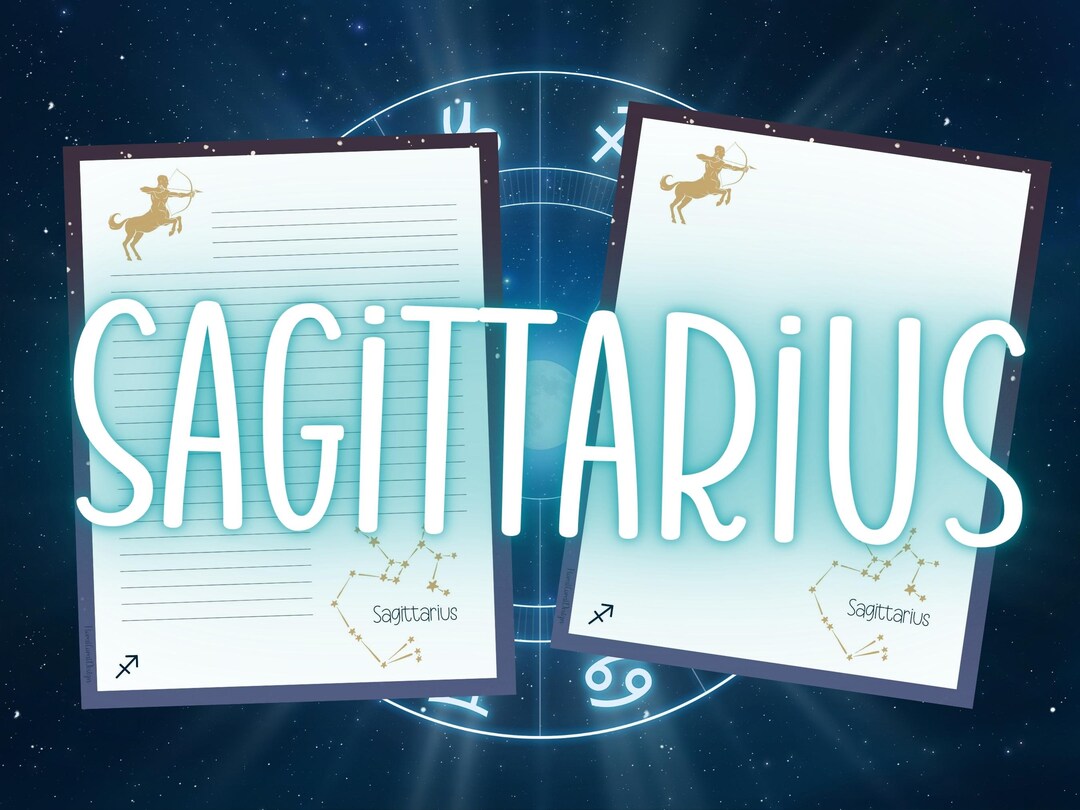 Zodiac Stationary Bundle, Sagittarius Zodiac Sign, Lined and Unlined ...