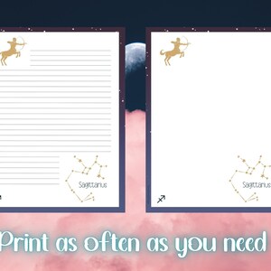 Zodiac Stationary Bundle, Sagittarius Zodiac Sign, Lined and Unlined ...