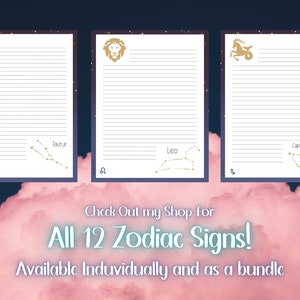 Zodiac Stationary Bundle, Sagittarius Zodiac Sign, Lined and Unlined ...