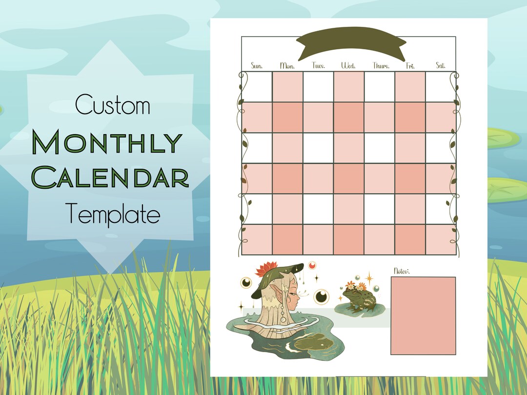 Custom Calendar Template, Orange Gingham Cottage Core Aesthetic With ...