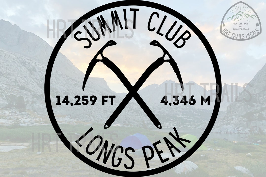 Longs Peak Summit Club Vinyl Decal - Colorado Hiking Sticker for Your ...