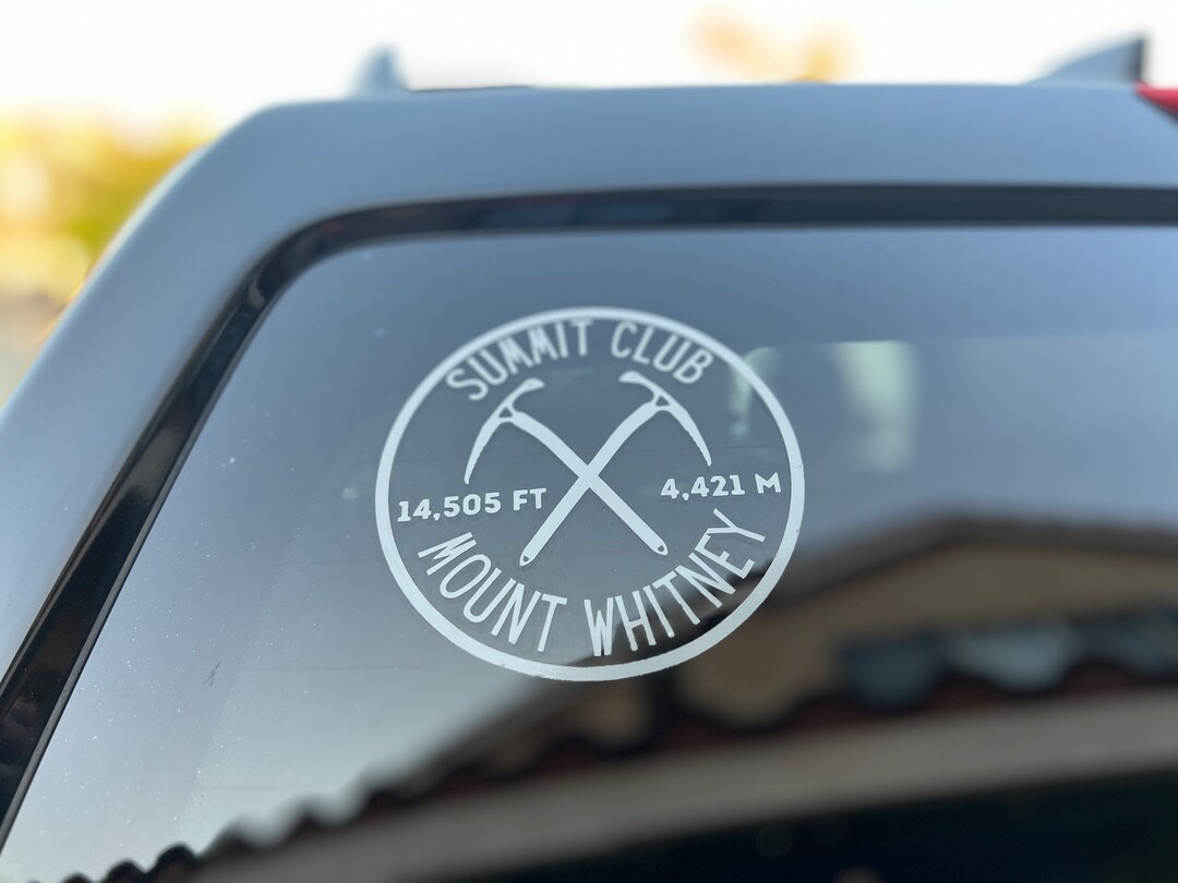 Mt. Whitney Window Decal Whitney Summit Club Decal Summit Sticker ...