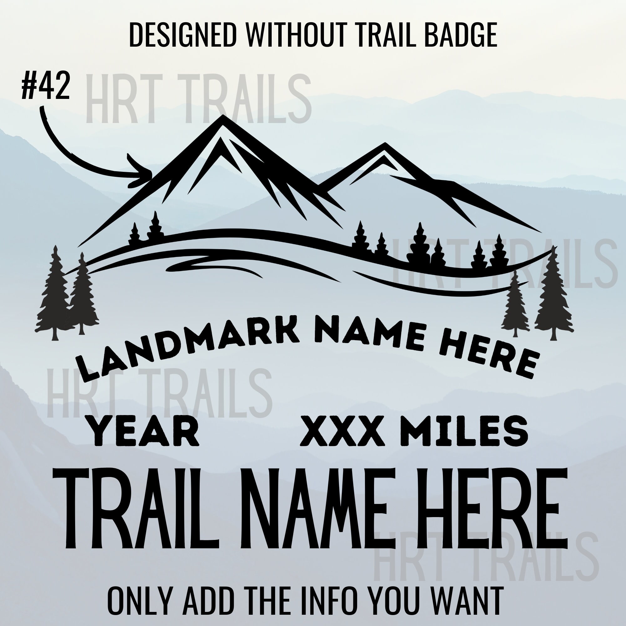 Design Your Own Trail or Summit Decal Hiking Backpacking Customizable ...