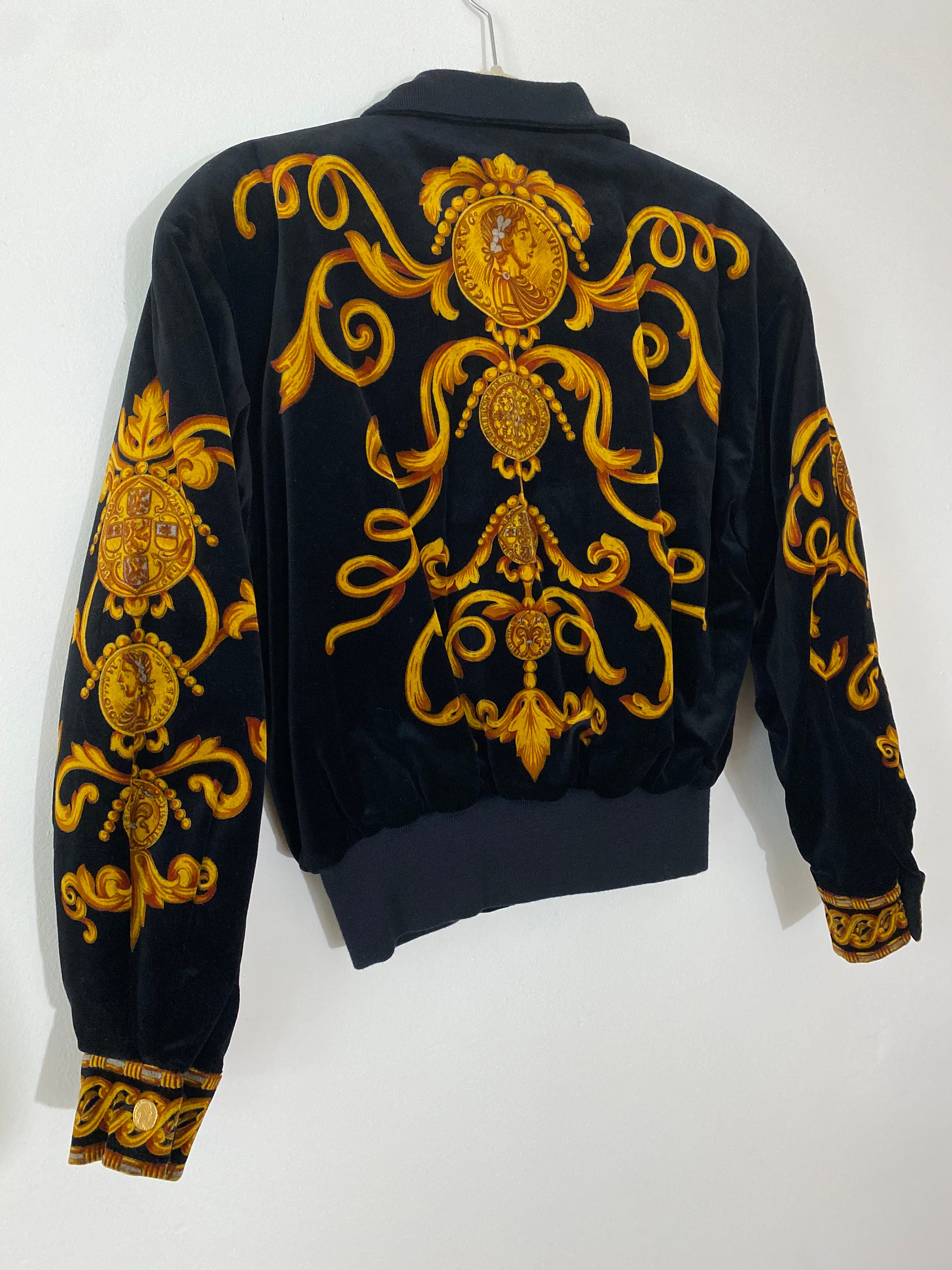 1980s Escada Coin Brocade and Scrollwork Velvet Bomber Jacket - Etsy