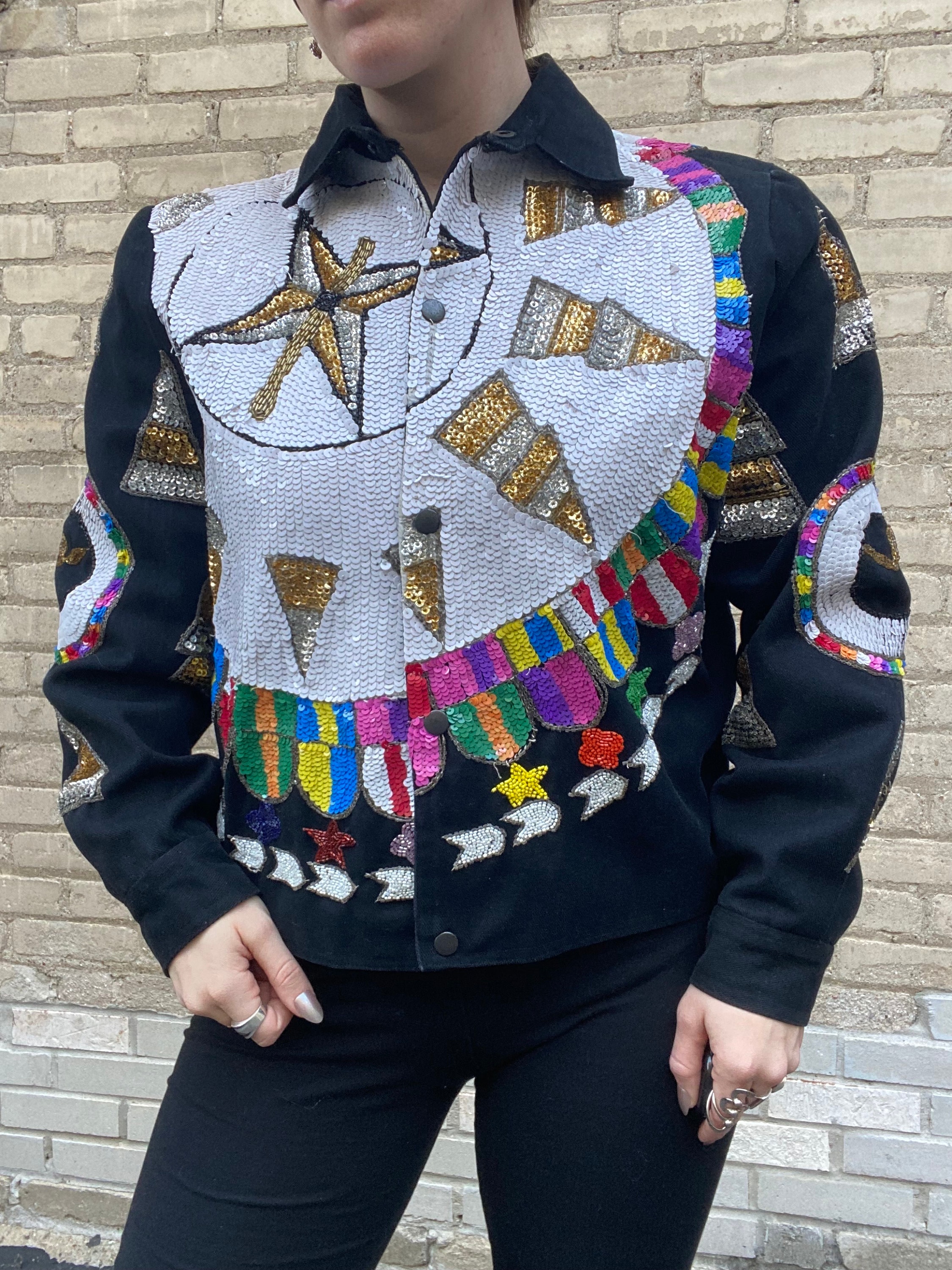 Modi Denim 1980s Sequin Denim Jacket - Etsy