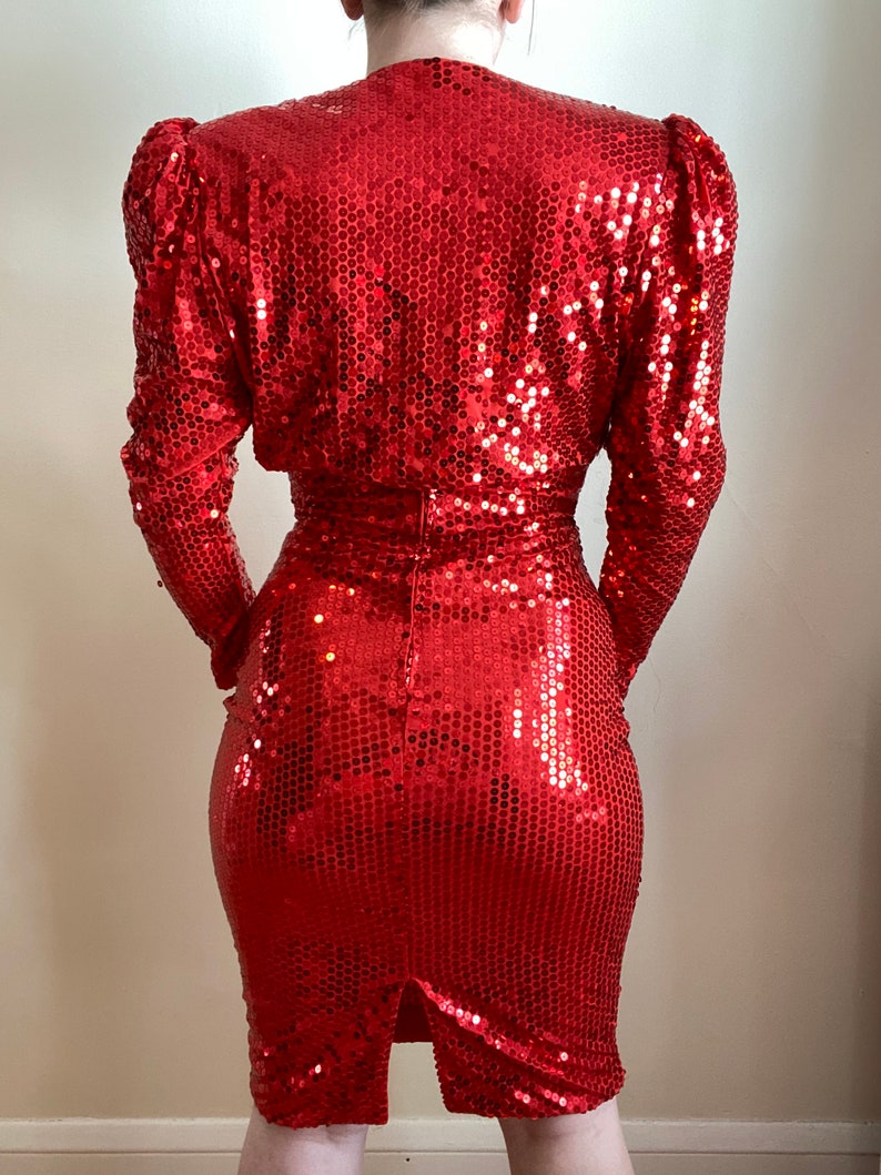 Cherry Red Sequin 1980s Two Piece Set - Etsy UK