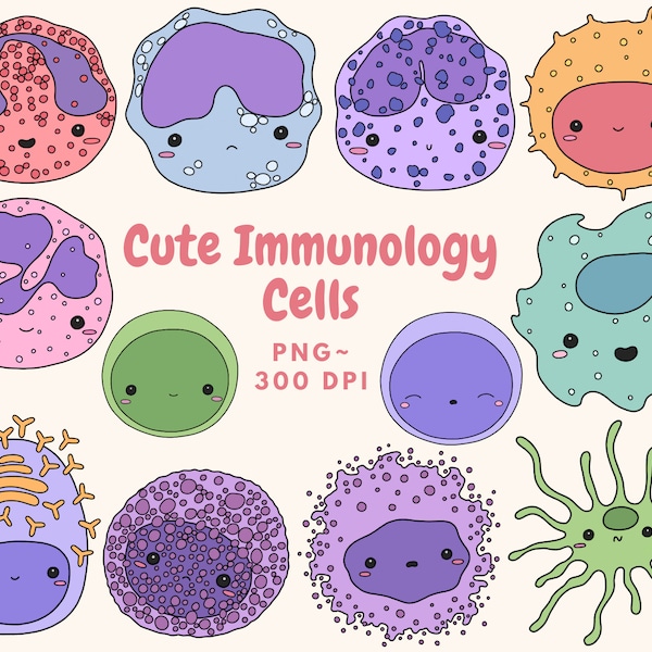Cute Cartoon of Cells - Etsy UK