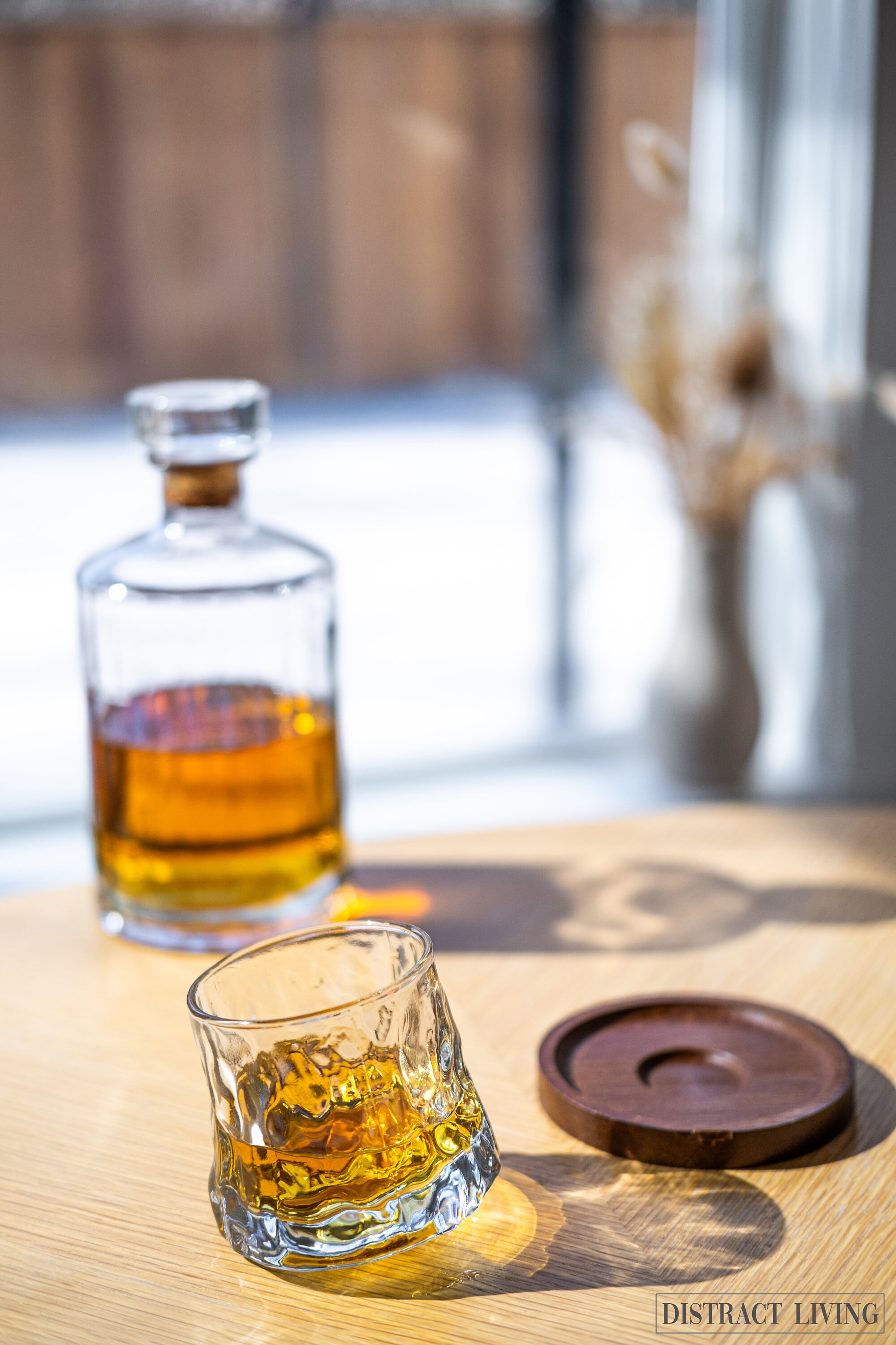 ROTATING WHISKEY / COCKTAIL Glass With Wooden Base - Etsy