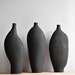 V-vase B2, Black Sculptural Vase, Minimalist Modern Ceramic Vase ...