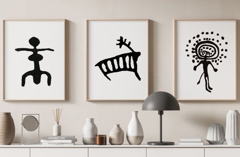 Set 3 Neolithic Age Posters, Cave Drawings Print, Ancient Age Poster ...