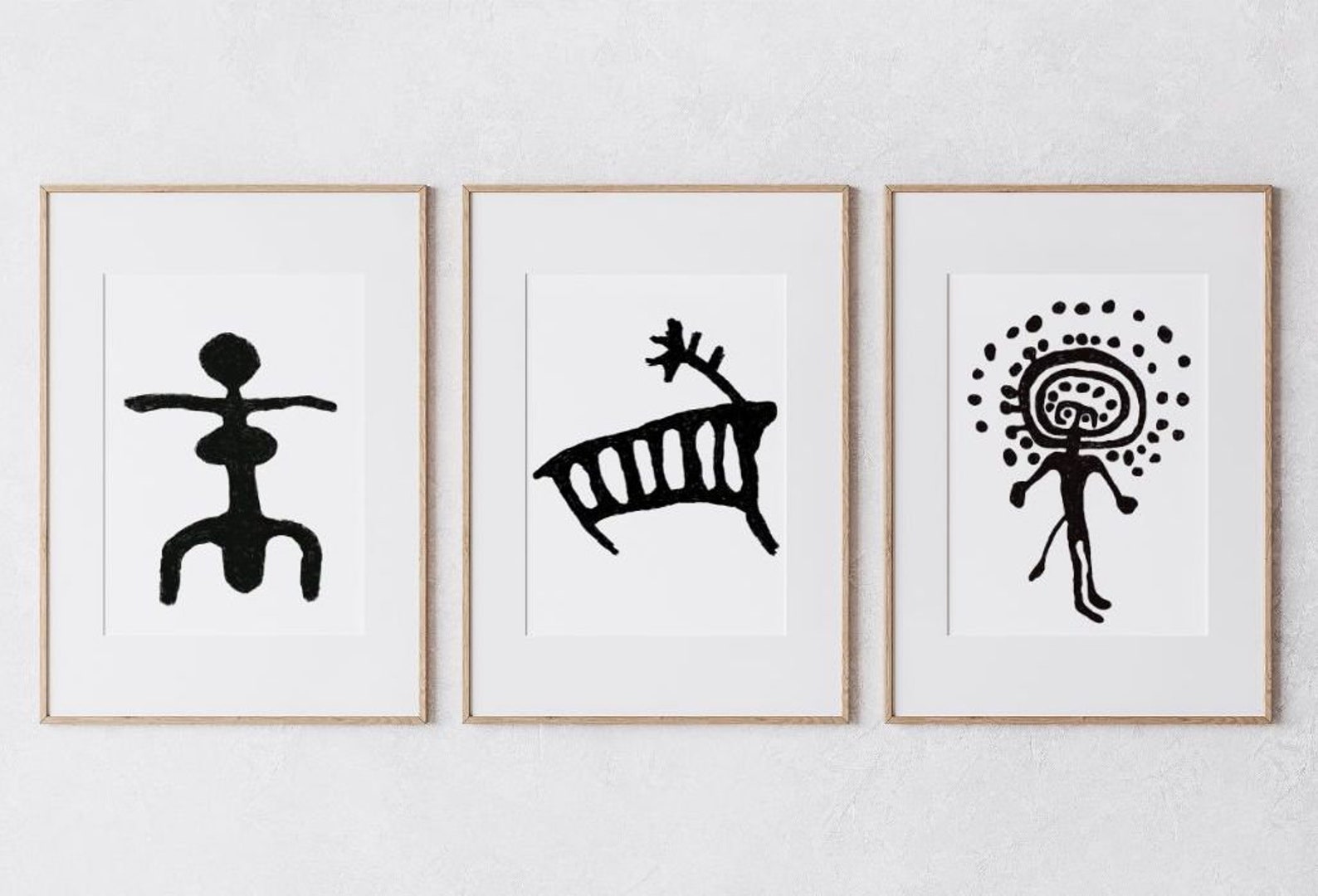 Set 3 Neolithic Age Posters, Cave Drawings Print, Ancient Age Poster ...