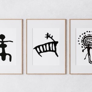 Set 3 Neolithic Age Posters, Cave Drawings Print, Ancient Age Poster ...