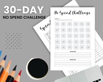 No Spend Month Tracker Floral No Spend Challenge Savings - Etsy