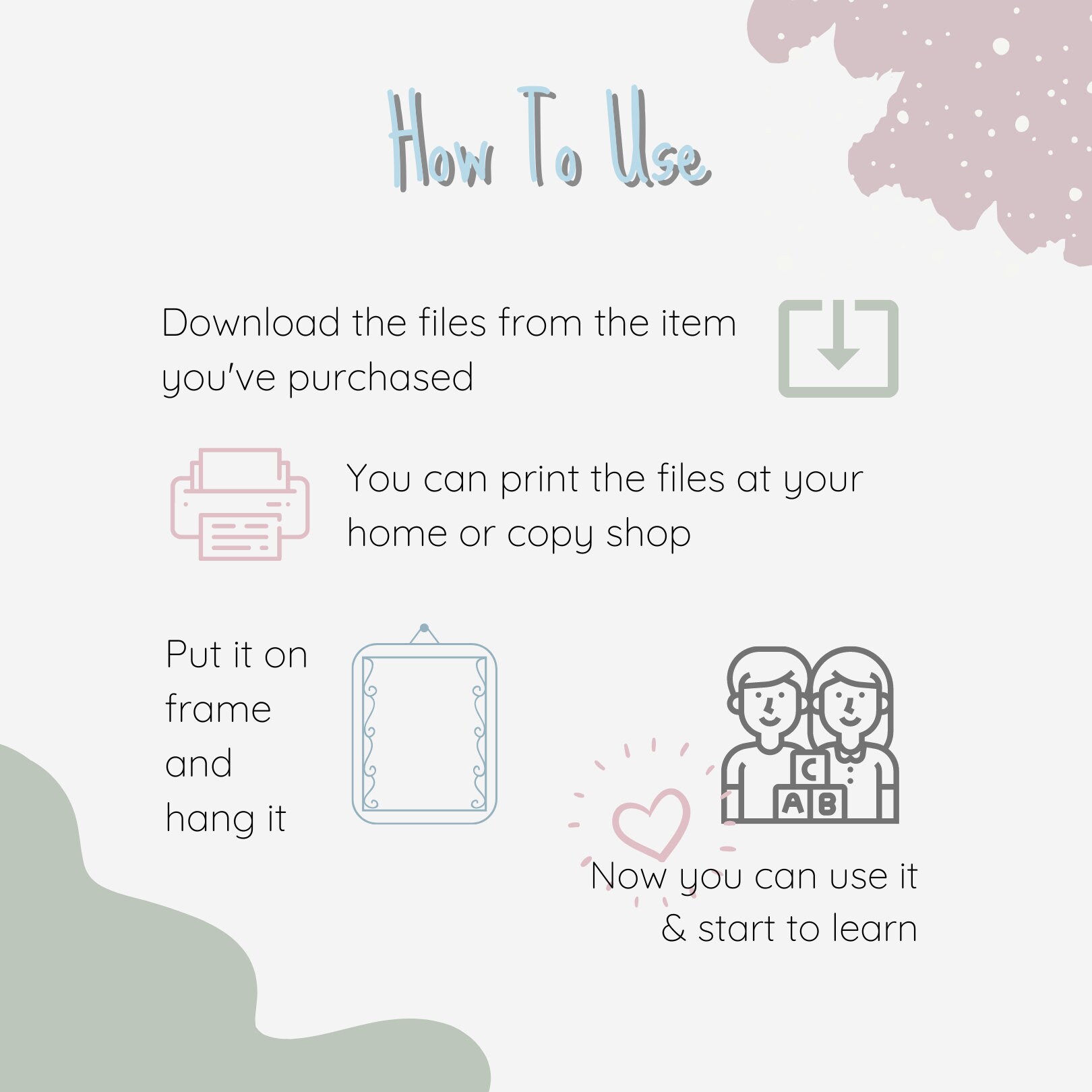 Kids Wall Art, Educational Poster, Printable Basic Math Posters ...