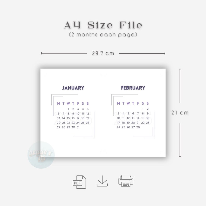 2025 Calendar Printable | Mini Calendar 2025 | Monthly Calendar 2025 ...