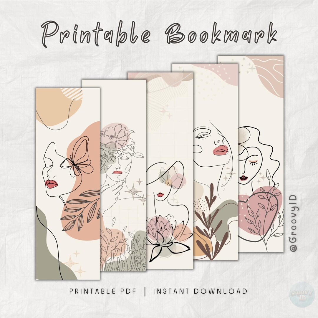 5 Boho Bookmark Printable - Aesthetic Digital Bookmarks for Readers ...