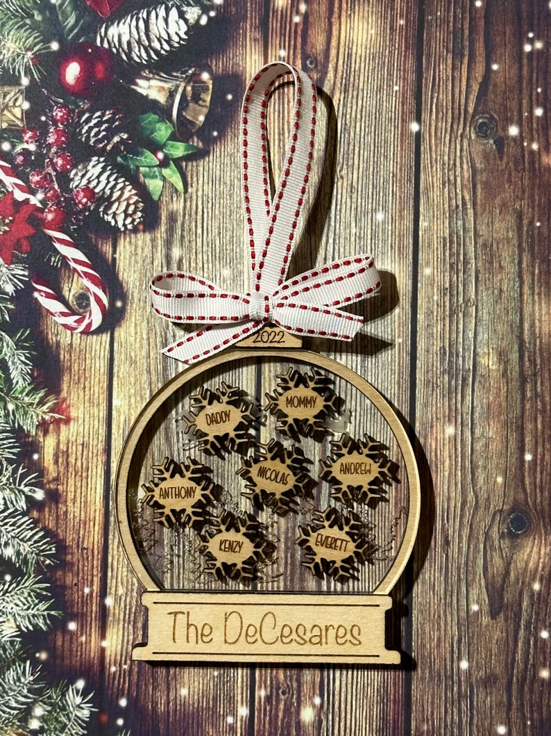 Laser | Snowflake Snowglobe Shaker Ornament SVG Laser Digital File ...