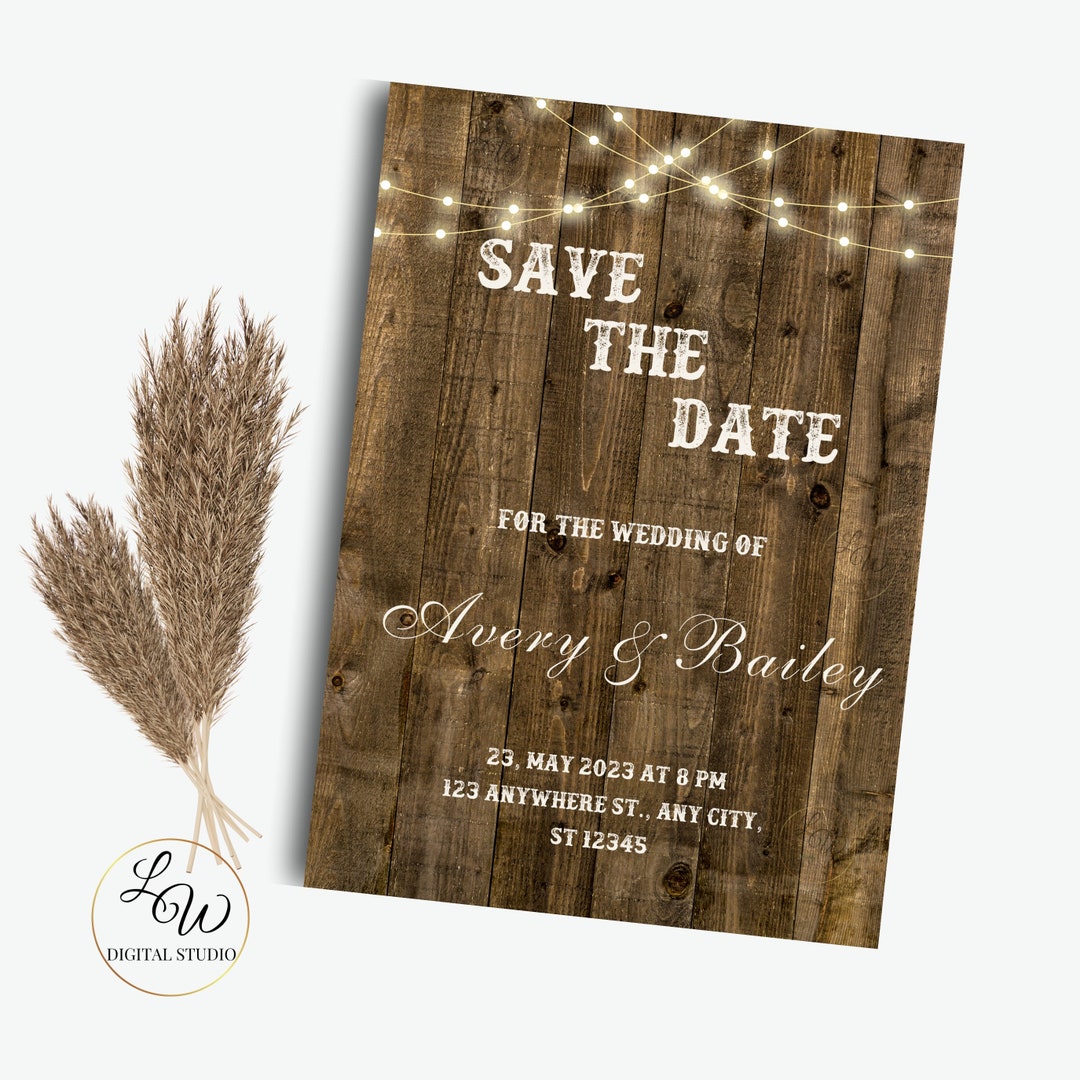 Western Save the Date Invitation, Wedding Invitation Template Cowboy ...
