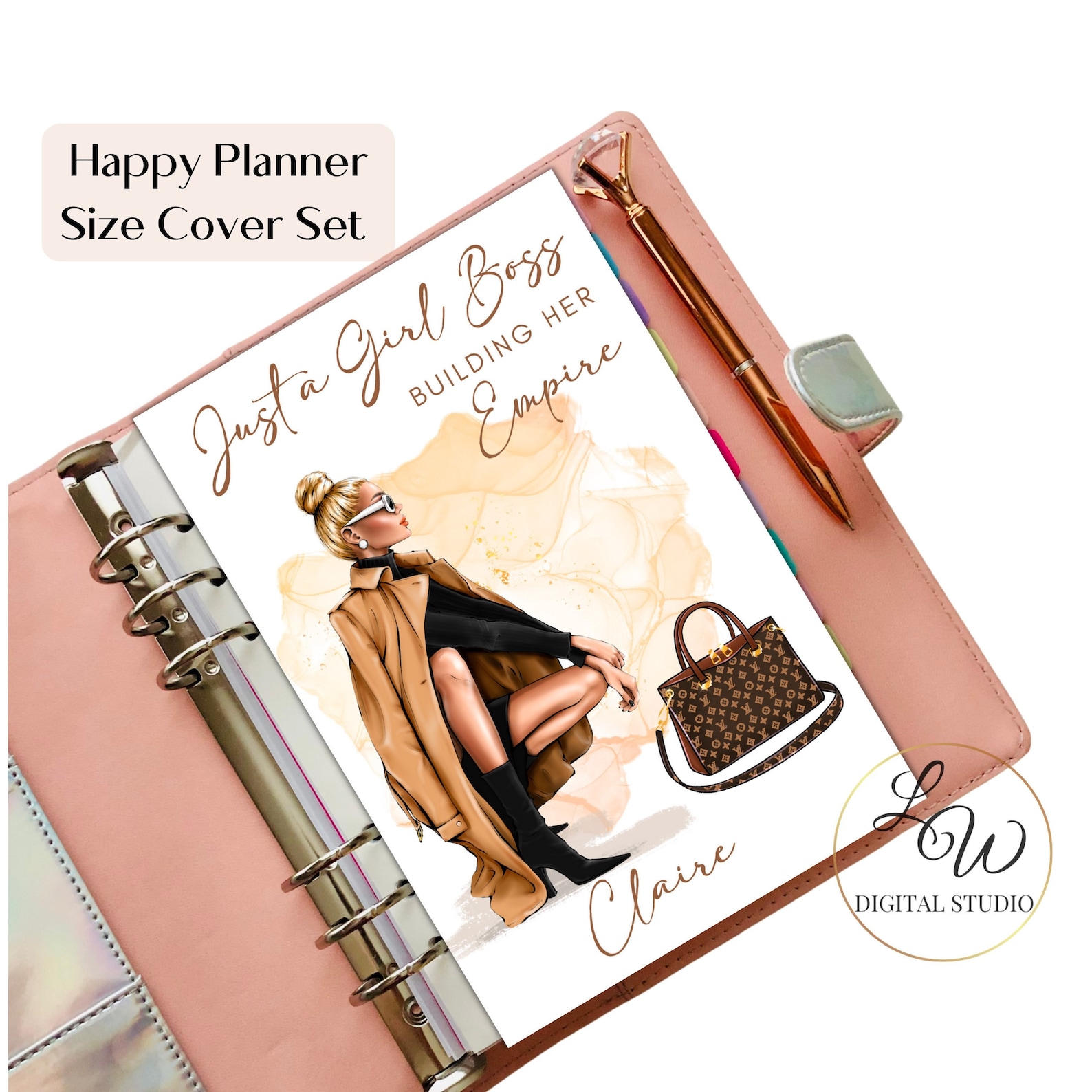 Boss Baby Happy Planner Covers, Fashion Girl Boss Printable Cover Set ...