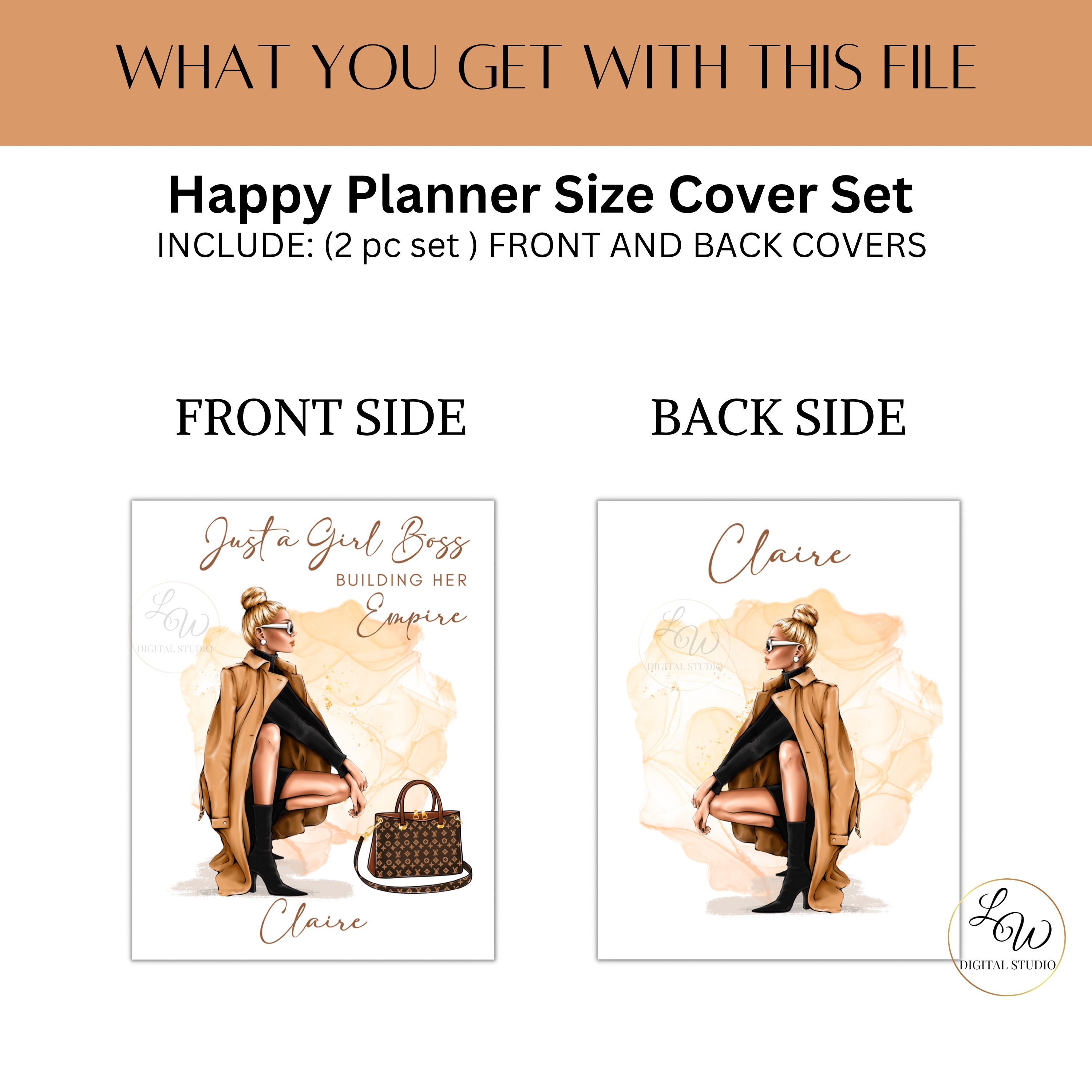 Boss Baby Happy Planner Covers, Fashion Girl Boss Printable Cover Set ...