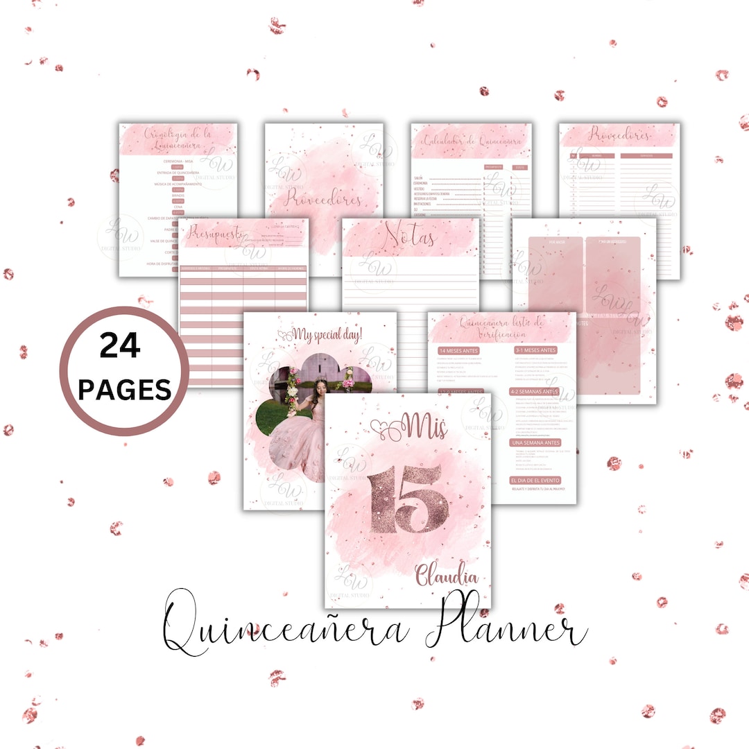 Quinceañera Planner En Español With Photo, Printable & Editable 15 Años ...