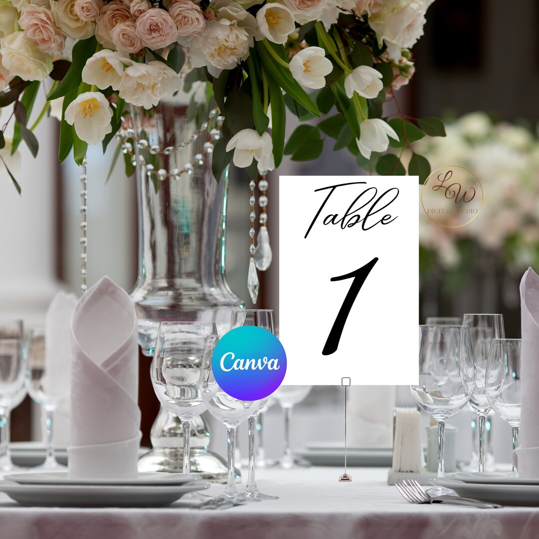 Modern Minimalist Wedding Table Cards Template Printable - Etsy