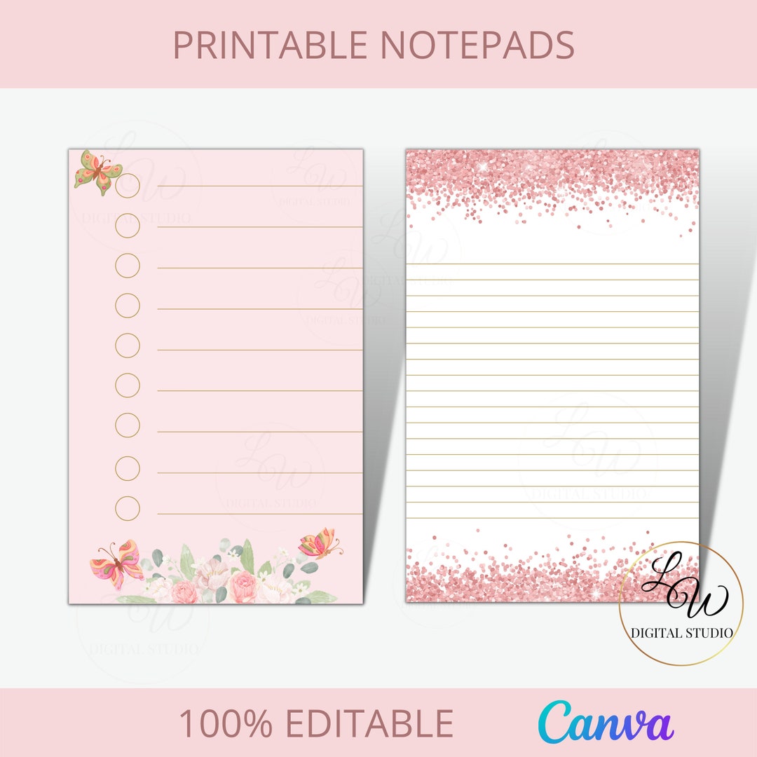 Printable Notepads - Cute + Functional Designs - Planner Insert Lined ...