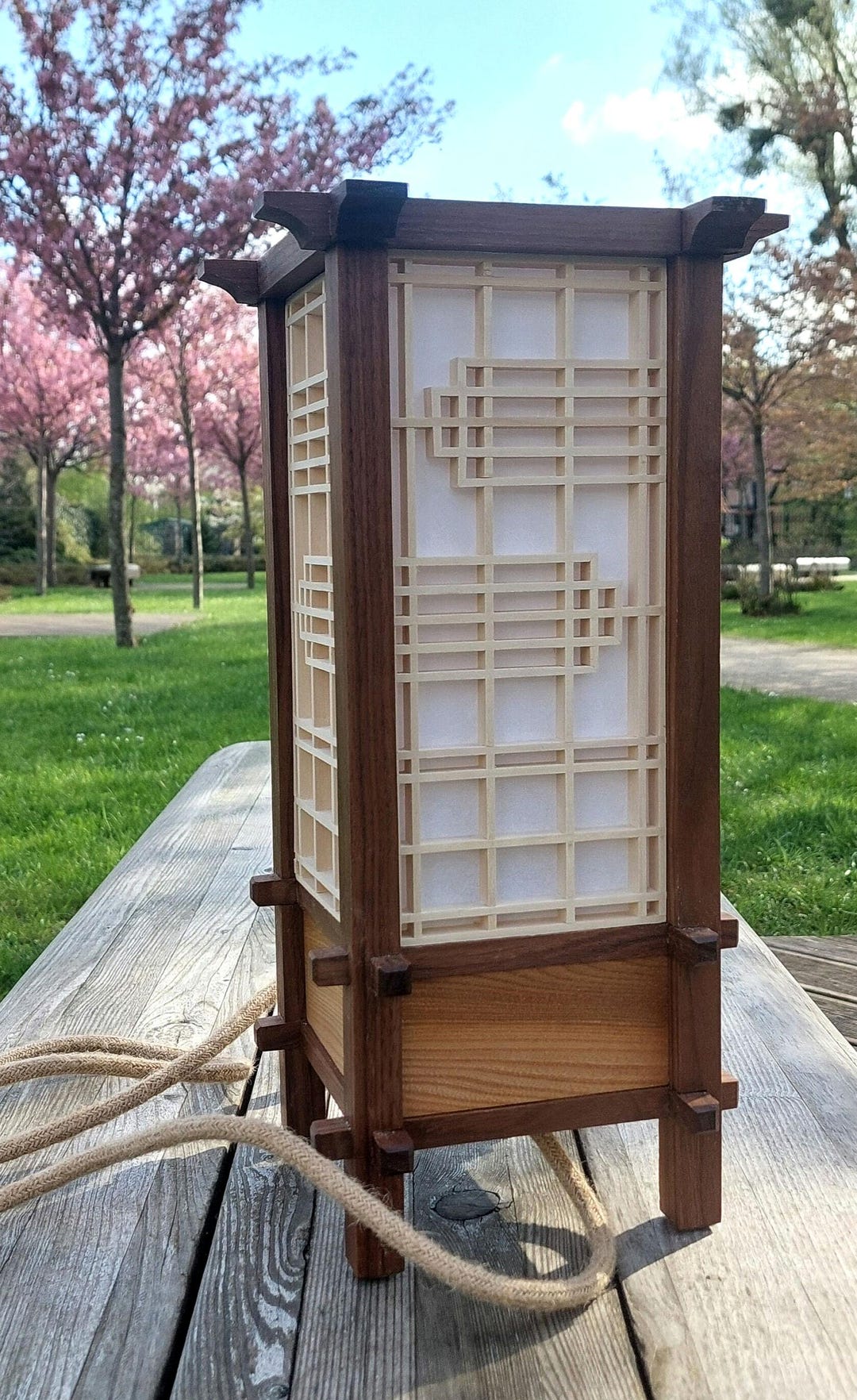 Japanese Wooden Lamp, Andon Style - Etsy