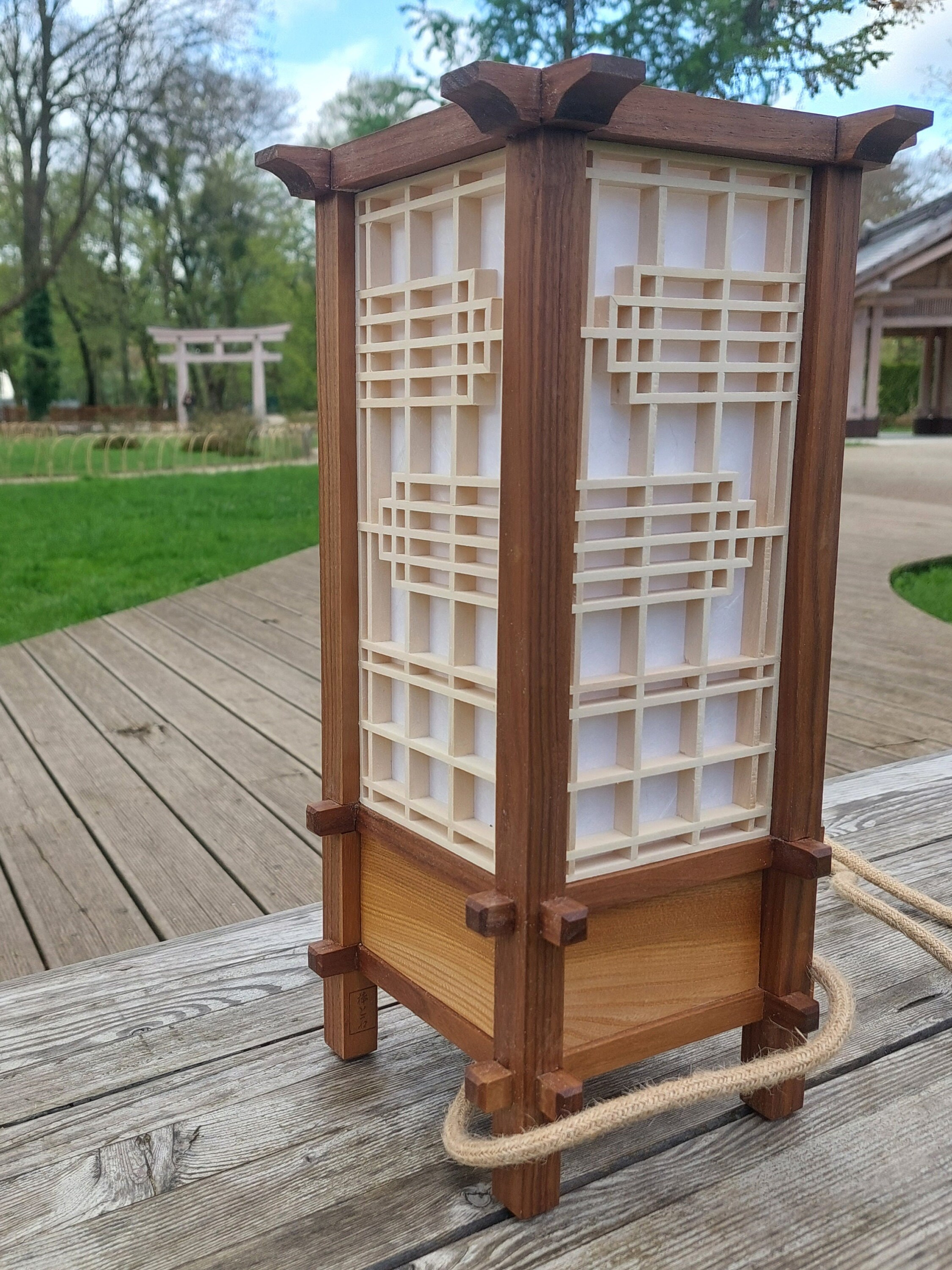 Japanese Wooden Lamp, Andon Style - Etsy