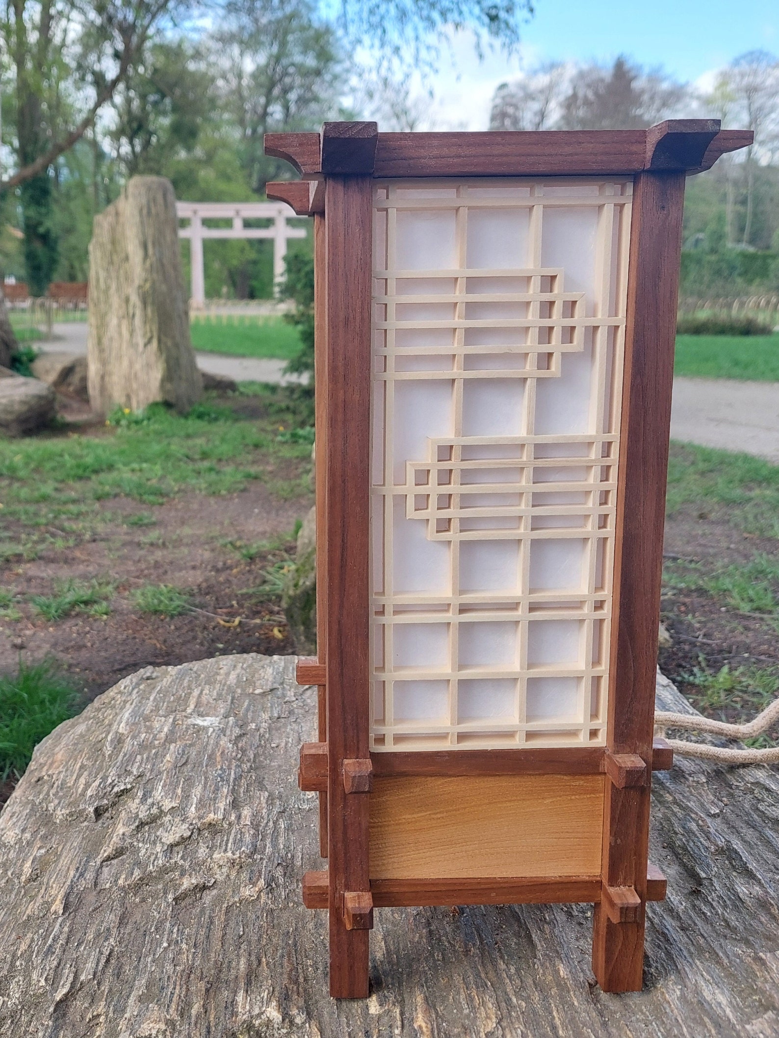 Japanese Wooden Lamp, Andon Style - Etsy