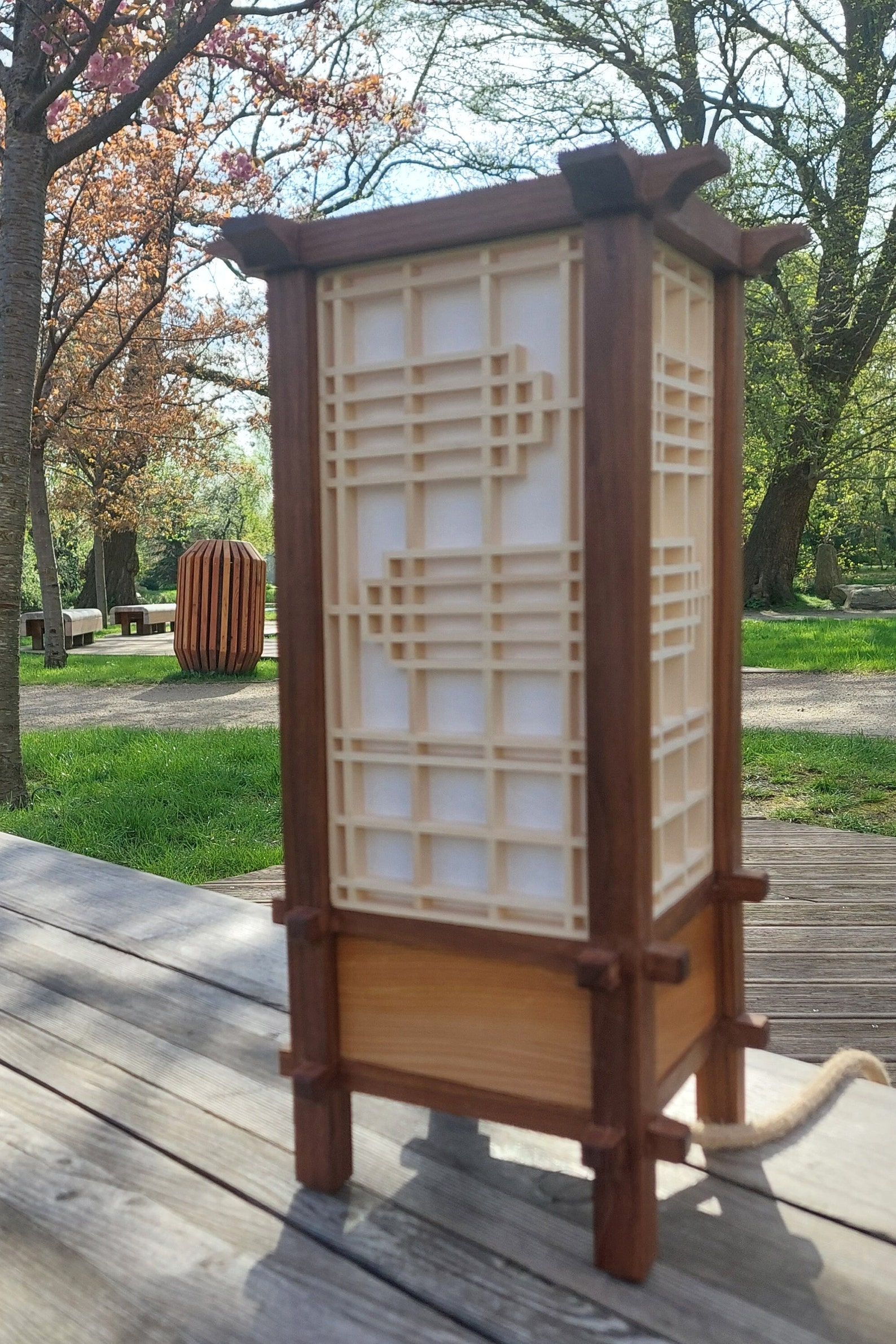 Japanese Wooden Lamp, Andon Style - Etsy