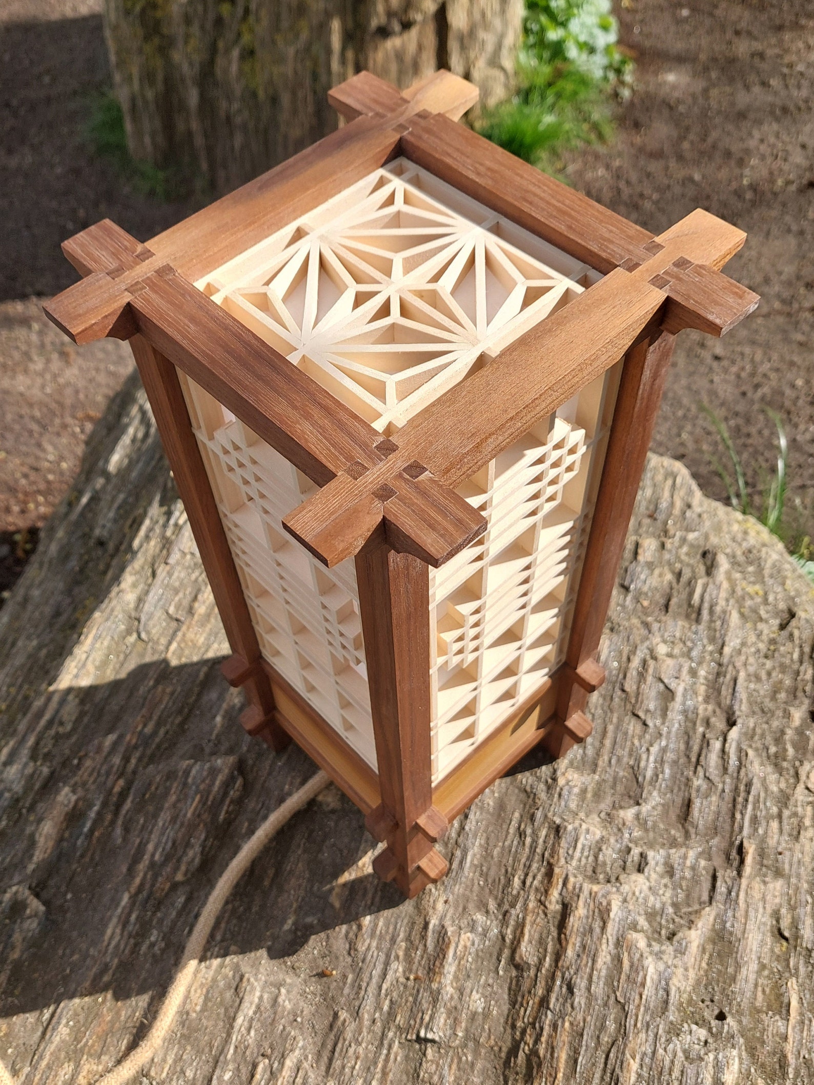 Japanese Wooden Lamp, Andon Style - Etsy