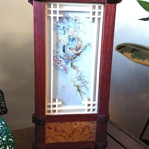 Wooden Lamp in Japanese Andon Type With Kumiko Panels - Etsy